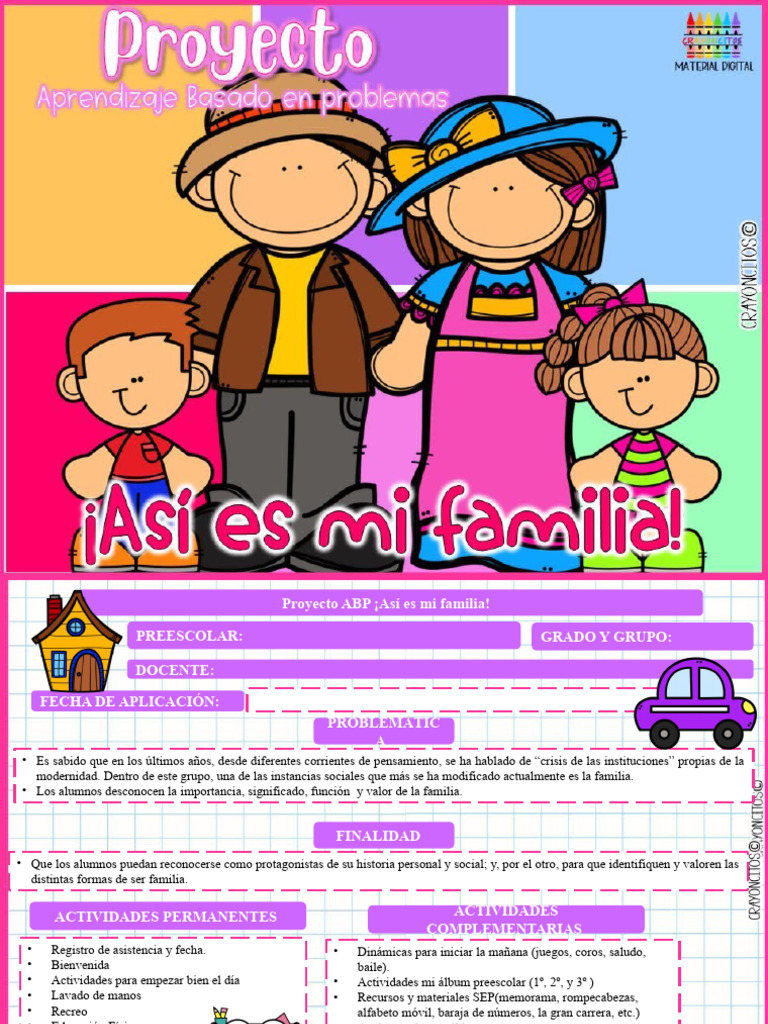 1 ¡Asi Es Mi Familia! Proyecto Abp | PDF