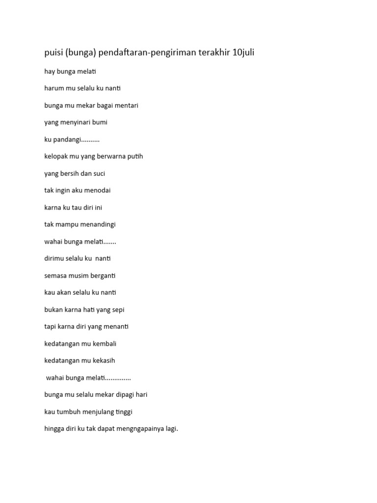 Puisi Tema Bunga | PDF | Seni | Klasik