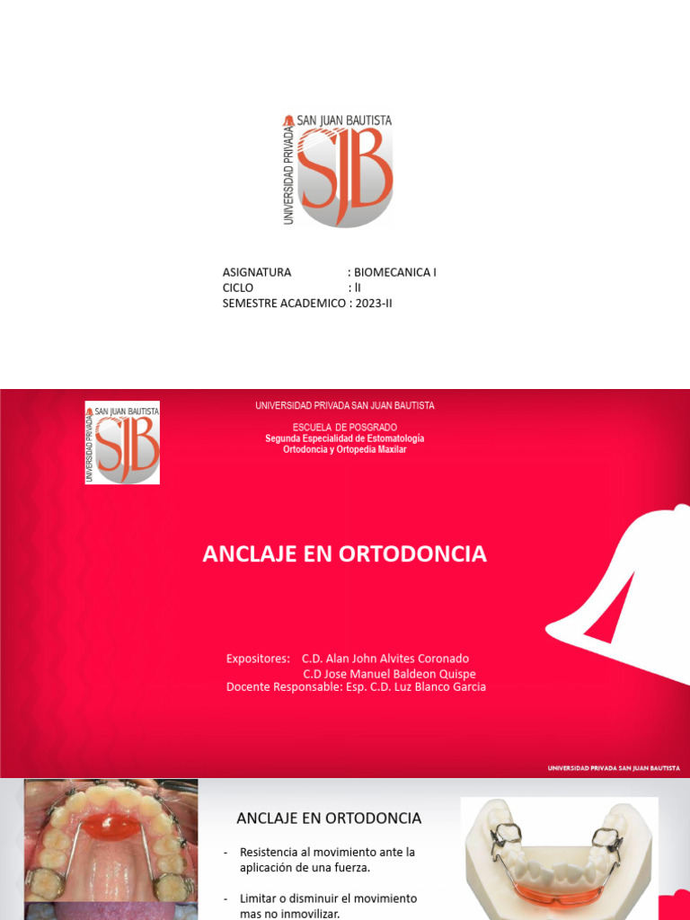 Anclaje en Ortodoncia: Tipos y Funciones | PDF | Ortodoncia | Ramas de ...