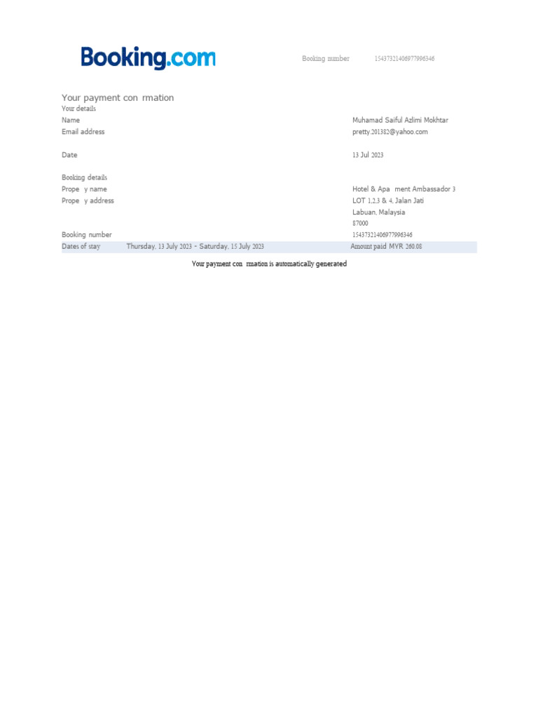 Resit Booking - Com - Labuan | PDF