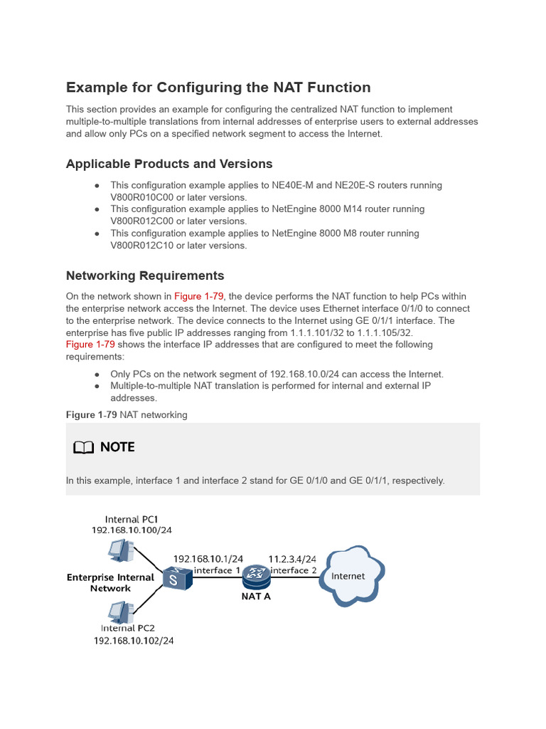 Example For Configuring The NAT Function | PDF | Ip Address | Computer Network