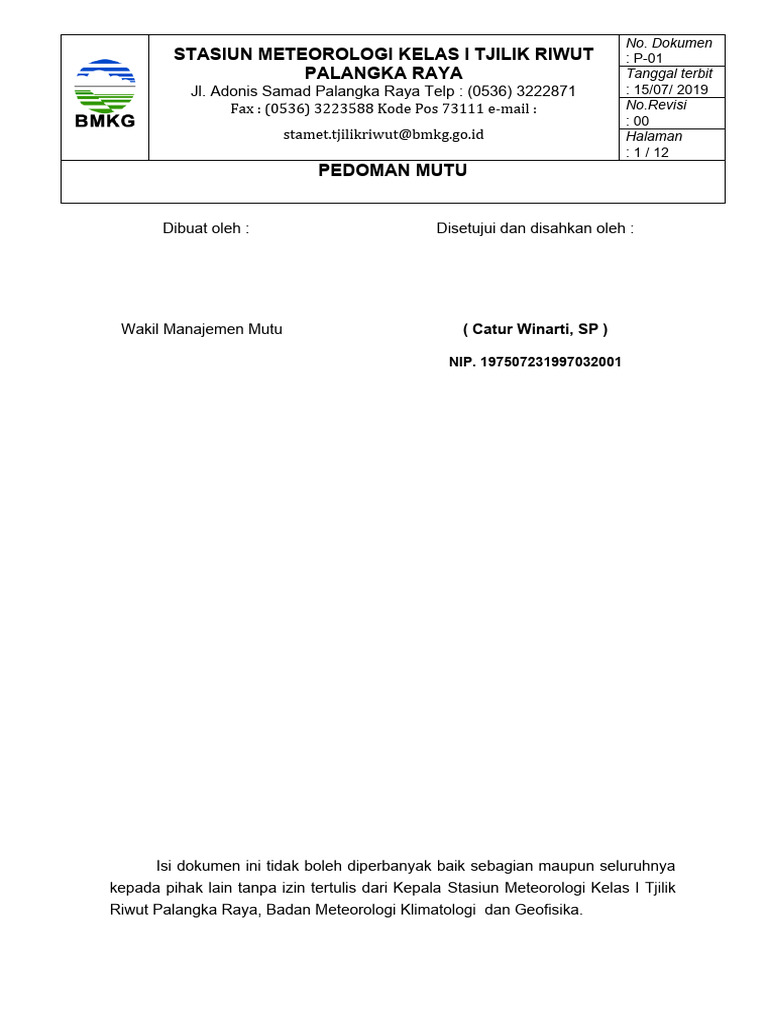 00A-Pedoman Mutu STAMET | PDF