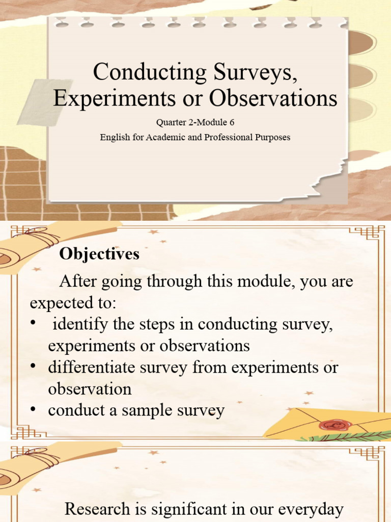 Lesson 6 Q2 | Download Free PDF | Experiment | Survey Methodology