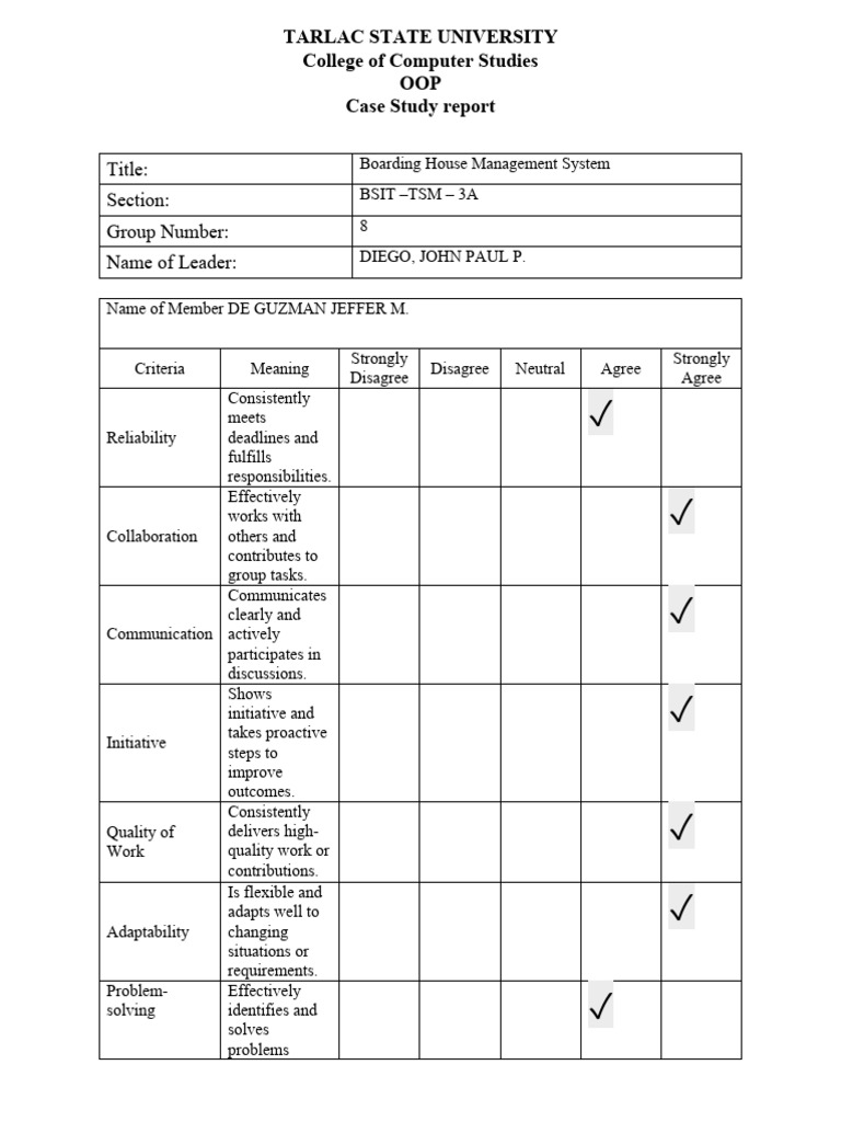 Case Study Report Evaluation | PDF
