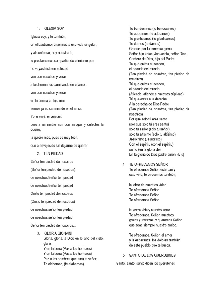 Canciones De Misa Dia De La Madre Pdf María Madre De Jesús Santo