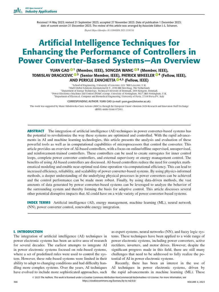 Artificial Intelligence Techniques For Enhancing The Performance of Controllers in Power ...