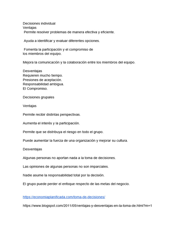 Ventajas y desventajas | PDF