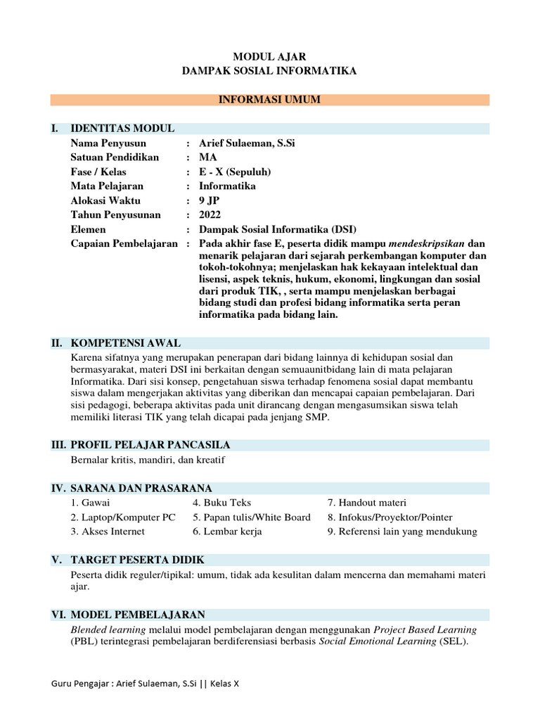 Modul Dampak Sosial Informatika | PDF | Karier & Perkembangan