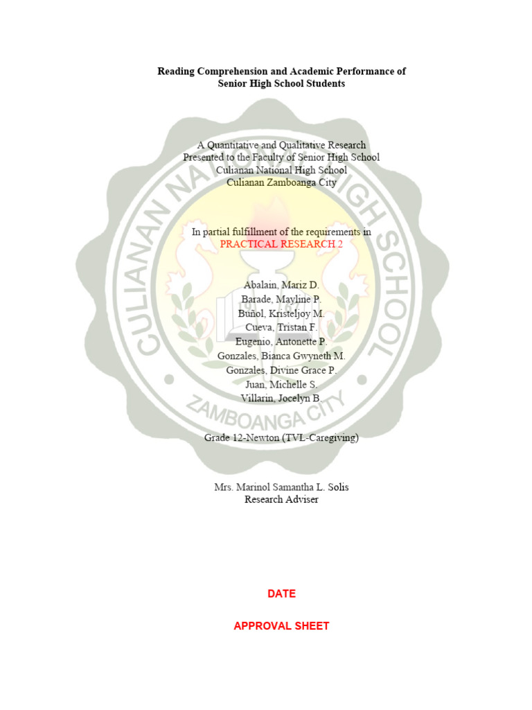 Reading Comprehension and Academic Performance of Senior High School Students 2 | PDF | Reading ...