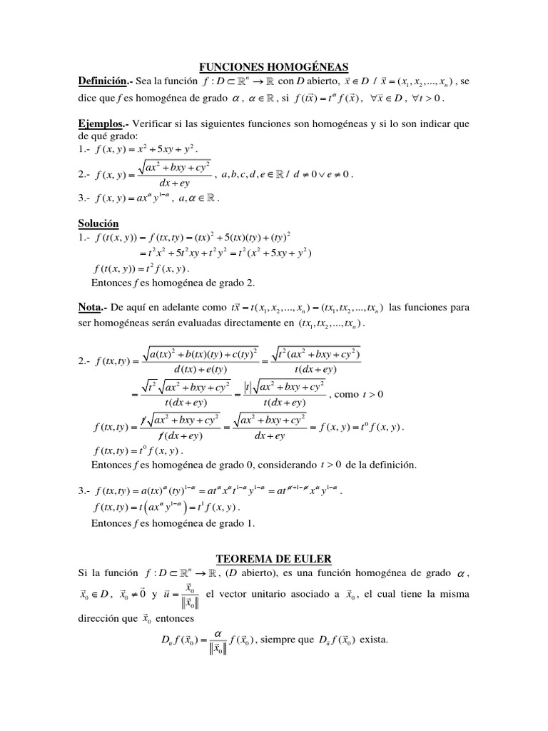Fun. Homogéneas Diferen. Exacta MIII 23 I (2) | PDF | Derivado | Ecuaciones