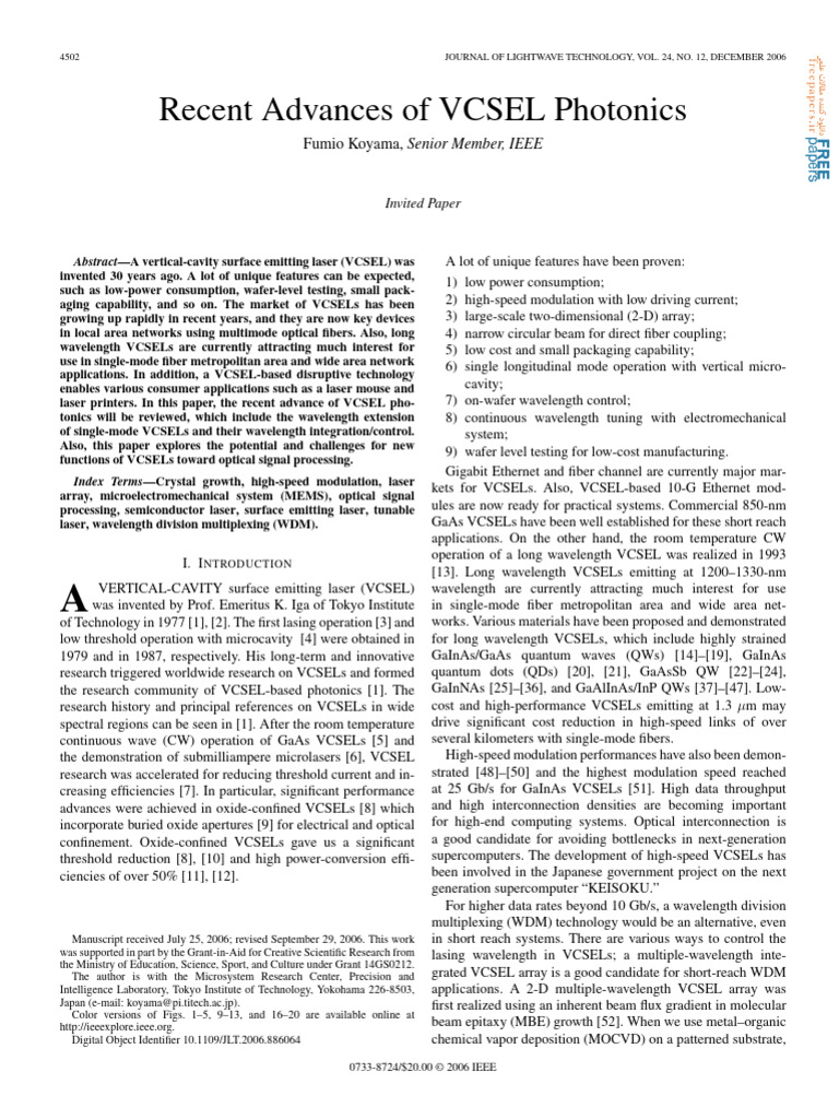 Vcel Rescent | PDF | Laser | Gallium Arsenide