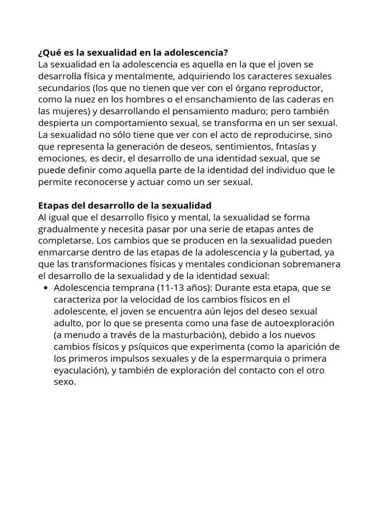 ¿qué Es La Sexualidad En La Adolescencia La Sexualidad En La Adolescencia E 20240110 162810 