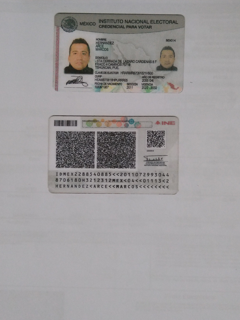 Identificación Oficial Ine Hernández Arce Marcos | PDF