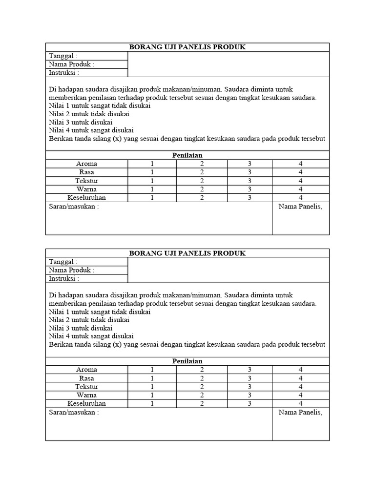 Uji Panelis dan Pengamatan Produk | PDF | Memasak, Makanan, & Anggur