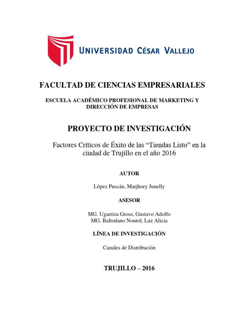 Éxito de Tiendas Listo en Trujillo 2016 | PDF | Tienda de conveniencia ...