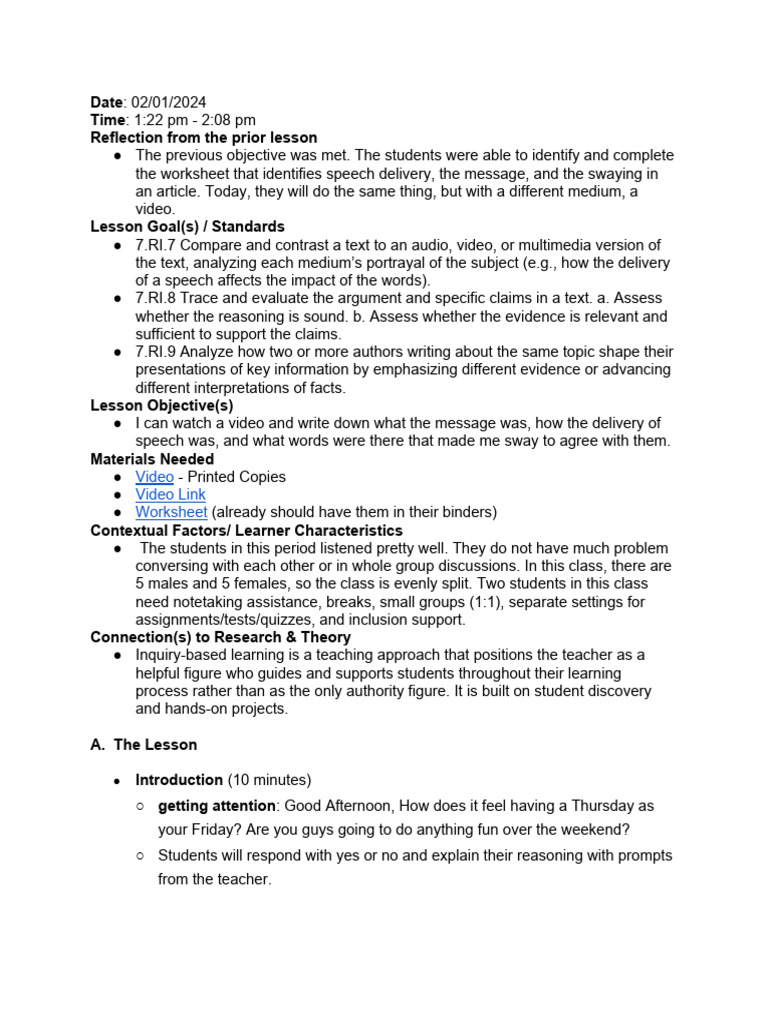 Lesson 4-Ashley Molisee | PDF | Teachers | Behavior Modification