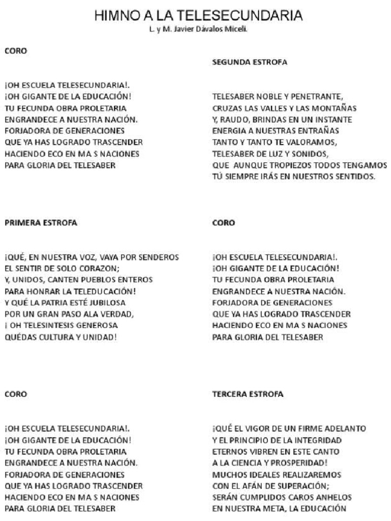 Himno A Telesecundaria | PDF
