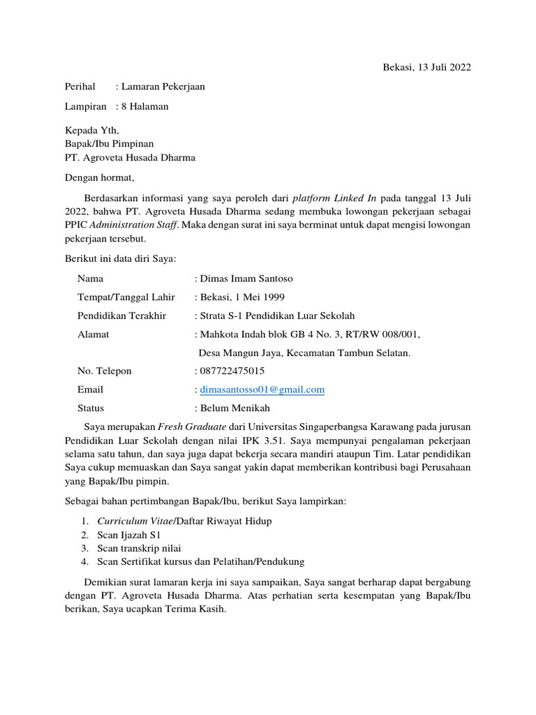 Dimas Imam Santoso - CV - Compressed (2) - Dikompresi | PDF