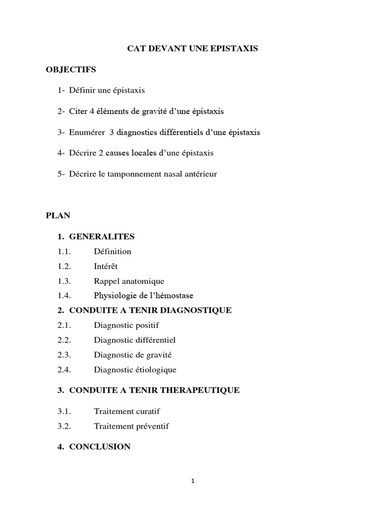Cat Devant Une Epistaxis 2020 | PDF Cat Devant Une Epistaxis 2020 | PDF