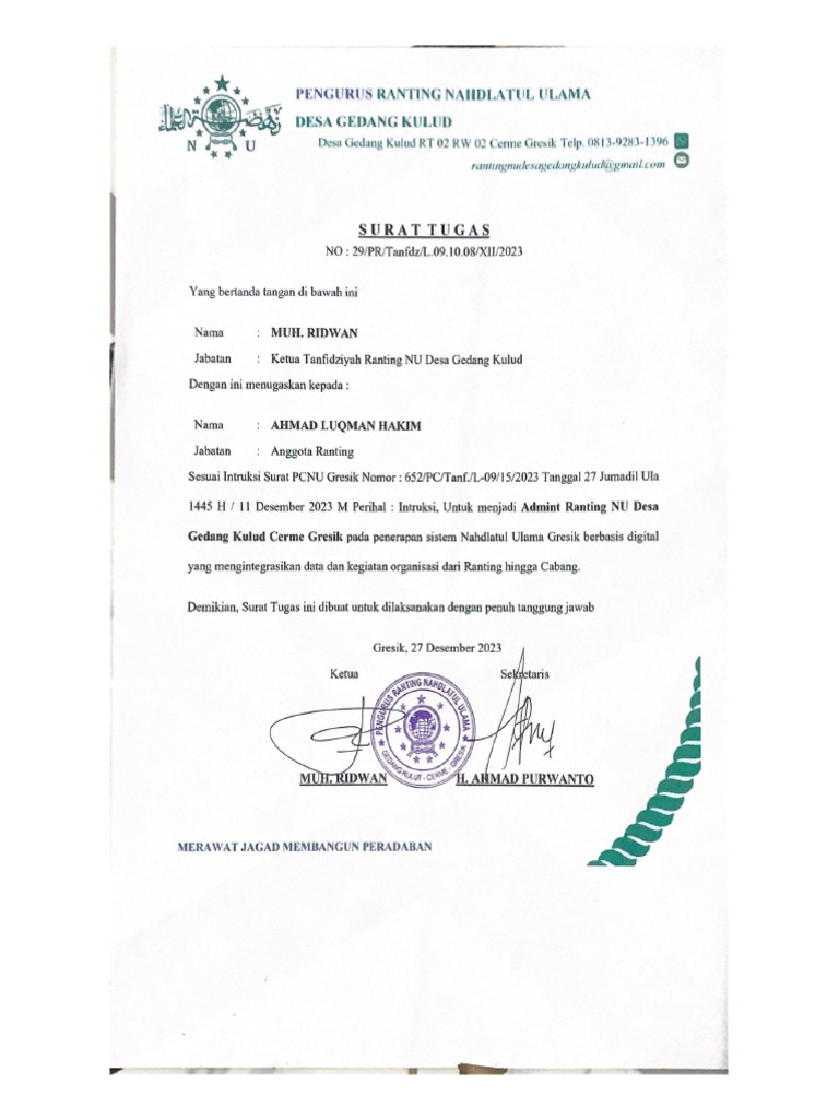 Pengurus Ranting Nahdlatul Ulama | PDF Pengurus Ranting Nahdlatul Ulama | PDF