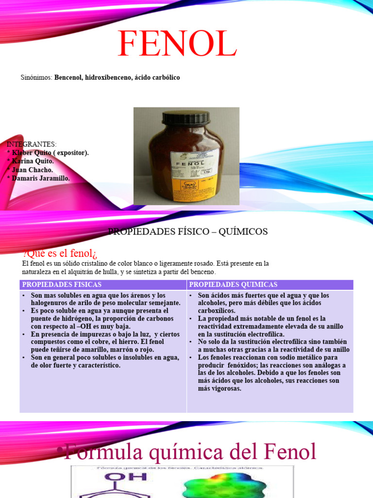 FENOL | PDF | Compuestos químicos | Sustancias químicas