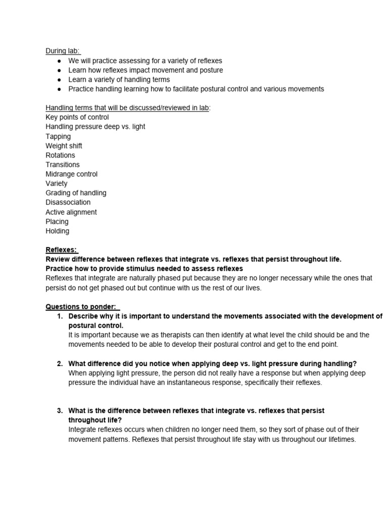 Lab Module 4 - Reflexes | Download Free PDF | Anatomical Terms Of Motion | Human Anatomy
