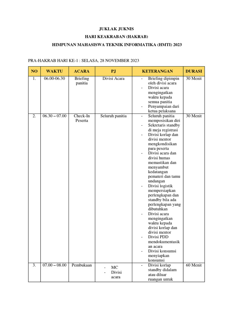 Jadwal HAKRAB HMTI 2023 | PDF