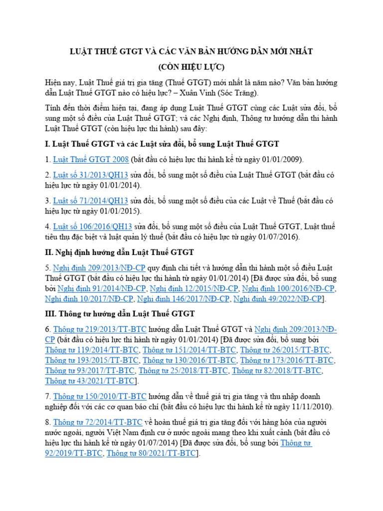 Luat Thue GTGT | PDF