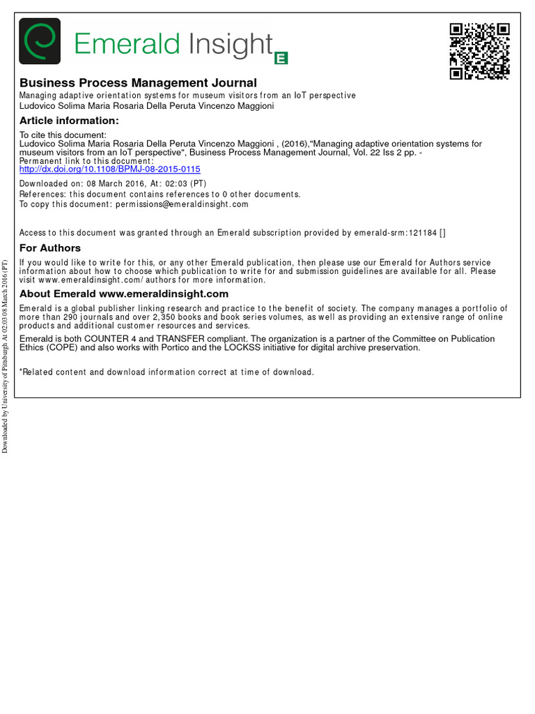 Solima 2016 | PDF | Internet Of Things | Museum