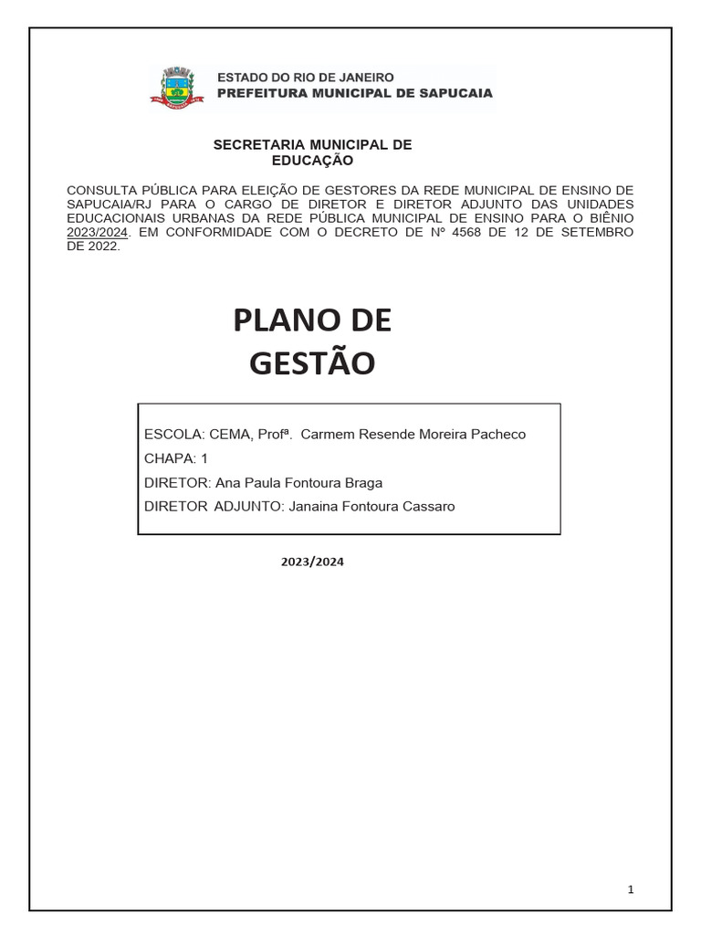 Plano de Gestão Escolar 2023 | PDF | Pedagogia | Aprendizado Plano de Gestão Escolar 2023 | PDF | Pedagogia | Aprendizado