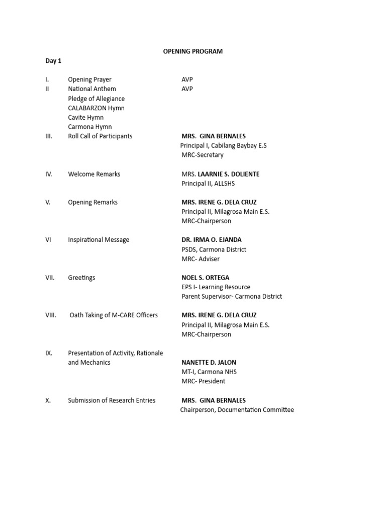 Program Flow - District Colloquium | PDF | Science & Mathematics