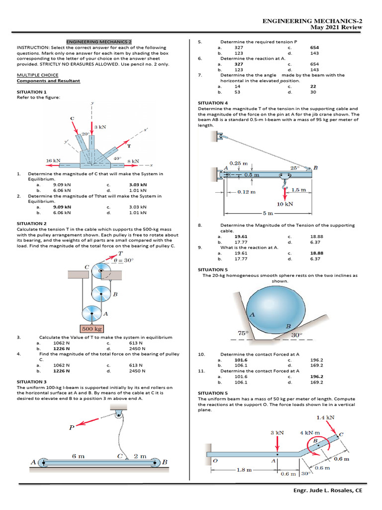Engineering Mechanics 2 Handouts | PDF
