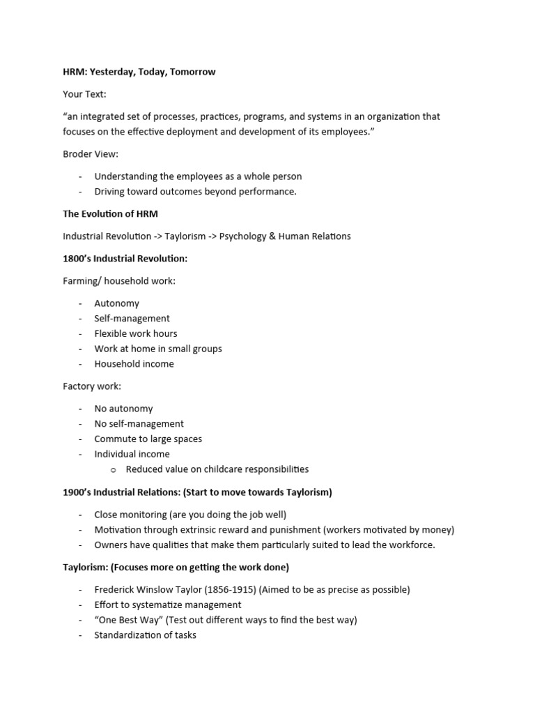 Lecture #2 - Yesterday, Today, Tomorrow | PDF | Human Resource ...