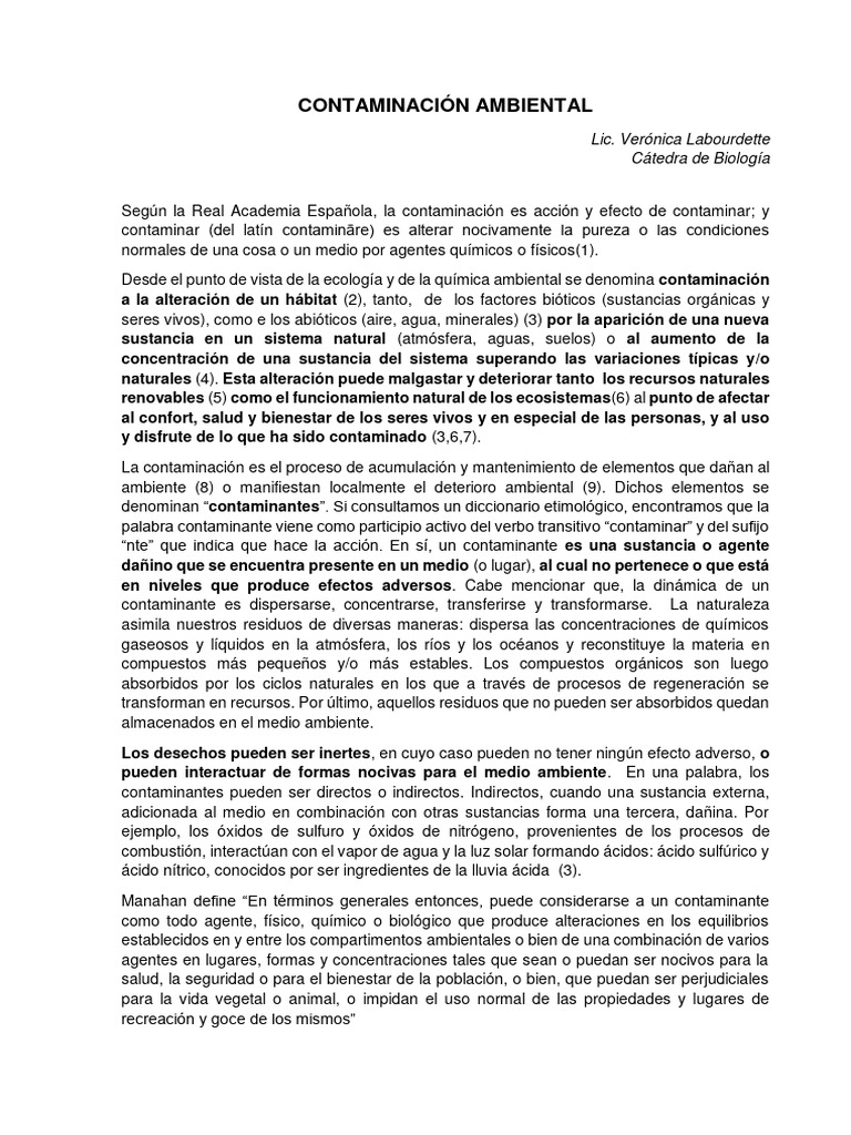 Contaminación Ambiental | PDF | Contaminación | Agua