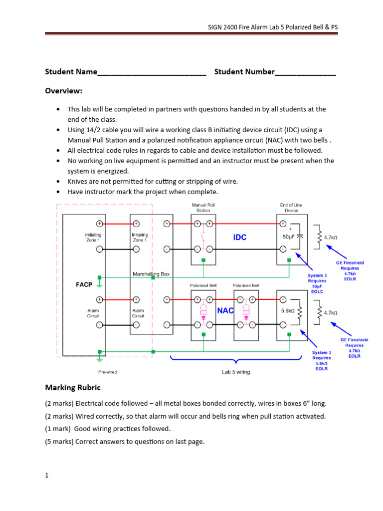 Fire Alarm Lab - 5 | PDF | Electrical Engineering | Components