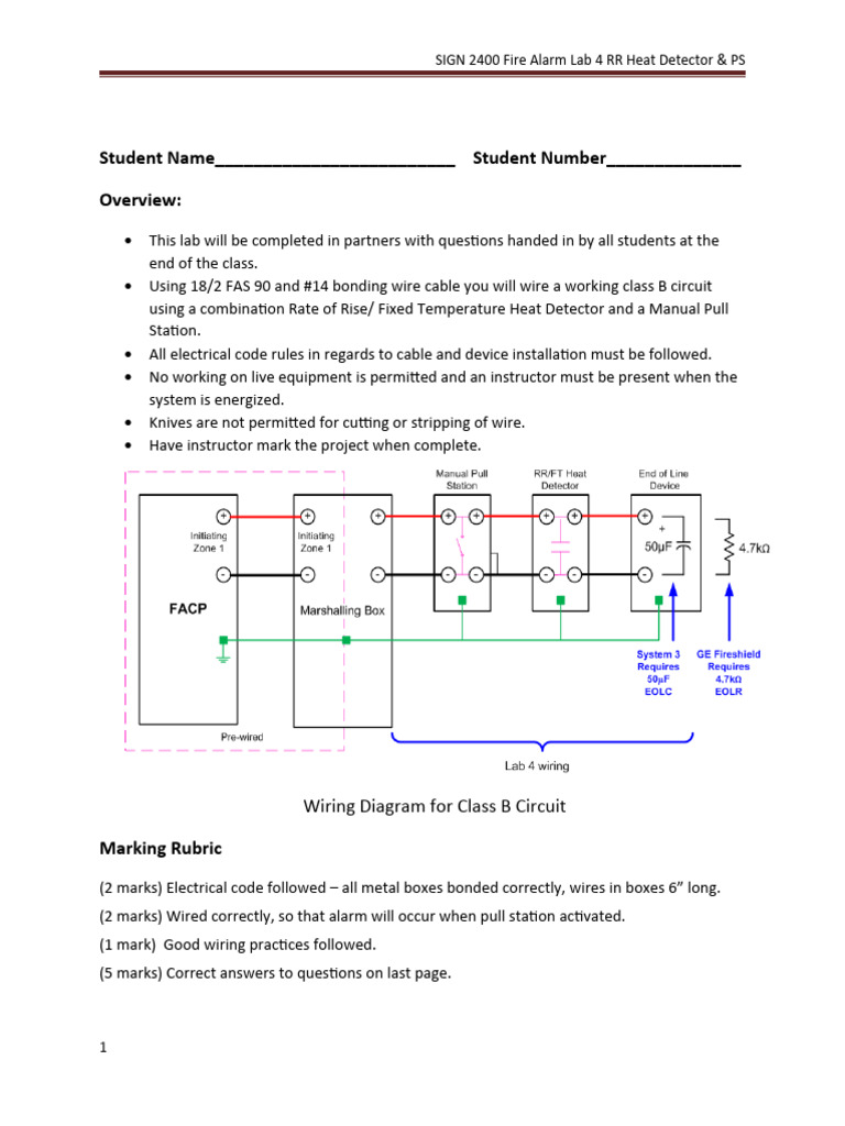 Fire Alarm Lab _4 | PDF | Electrical Wiring | Wire