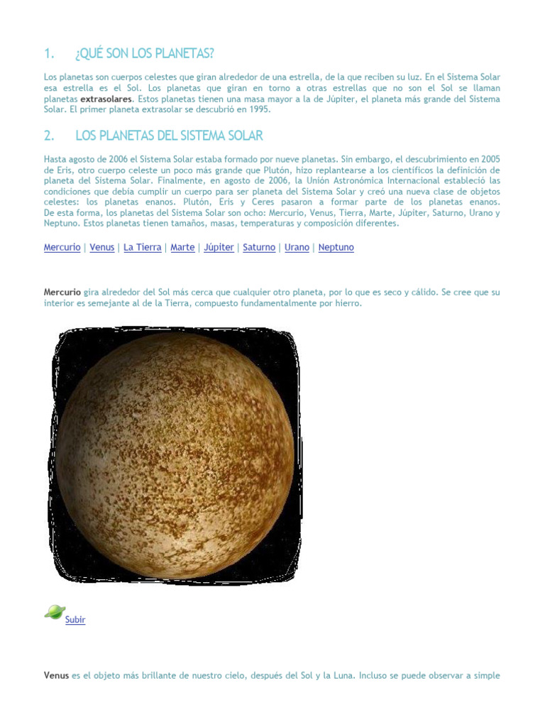 Qué Son Los Planetas | PDF | Planetas | Sistema solar