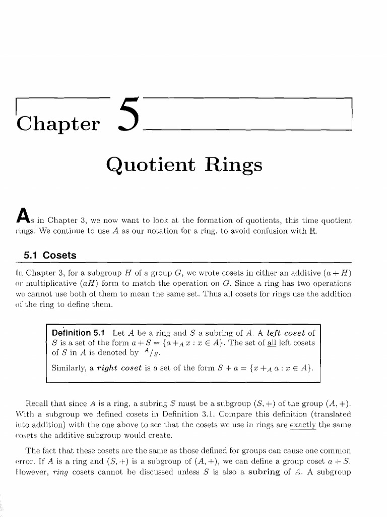 Teori Grup Quotient Ring | PDF | Ring (Mathematics) | Group (Mathematics)