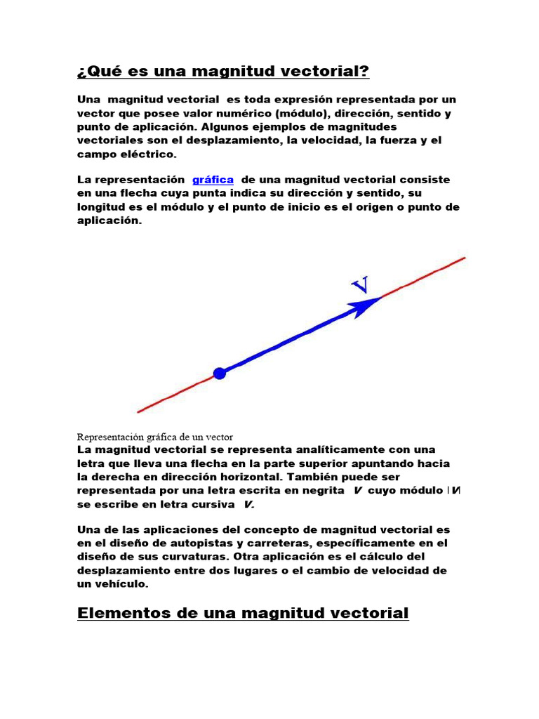 Definición de magnitud vectorial | PDF | Ciencia y matemáticas ...