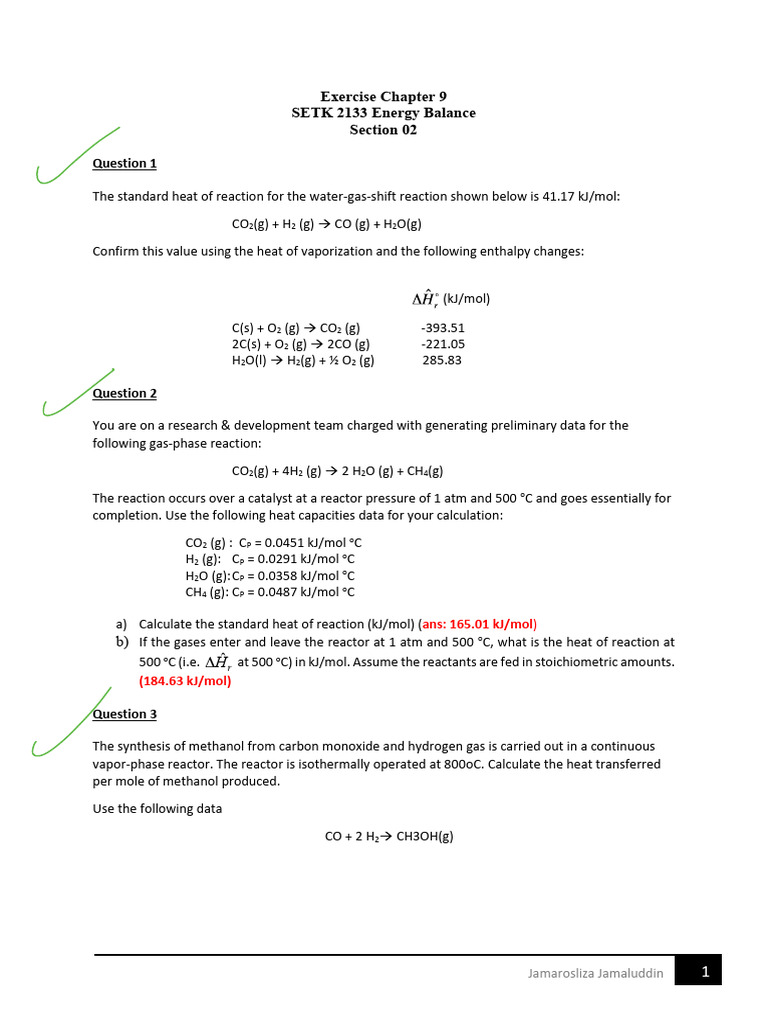 Exercise Chapter 2 | Download Free PDF | Process Engineering | Chemistry