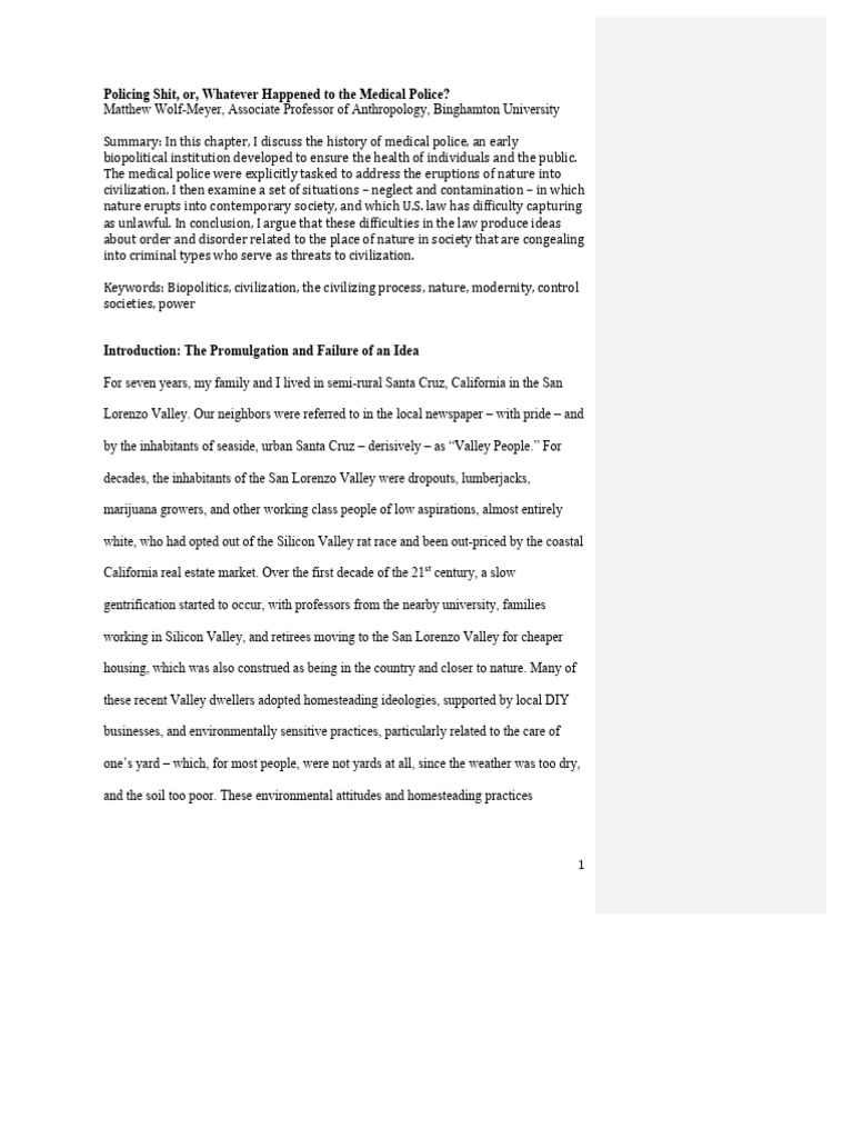 Policing Shit | PDF | Public Health