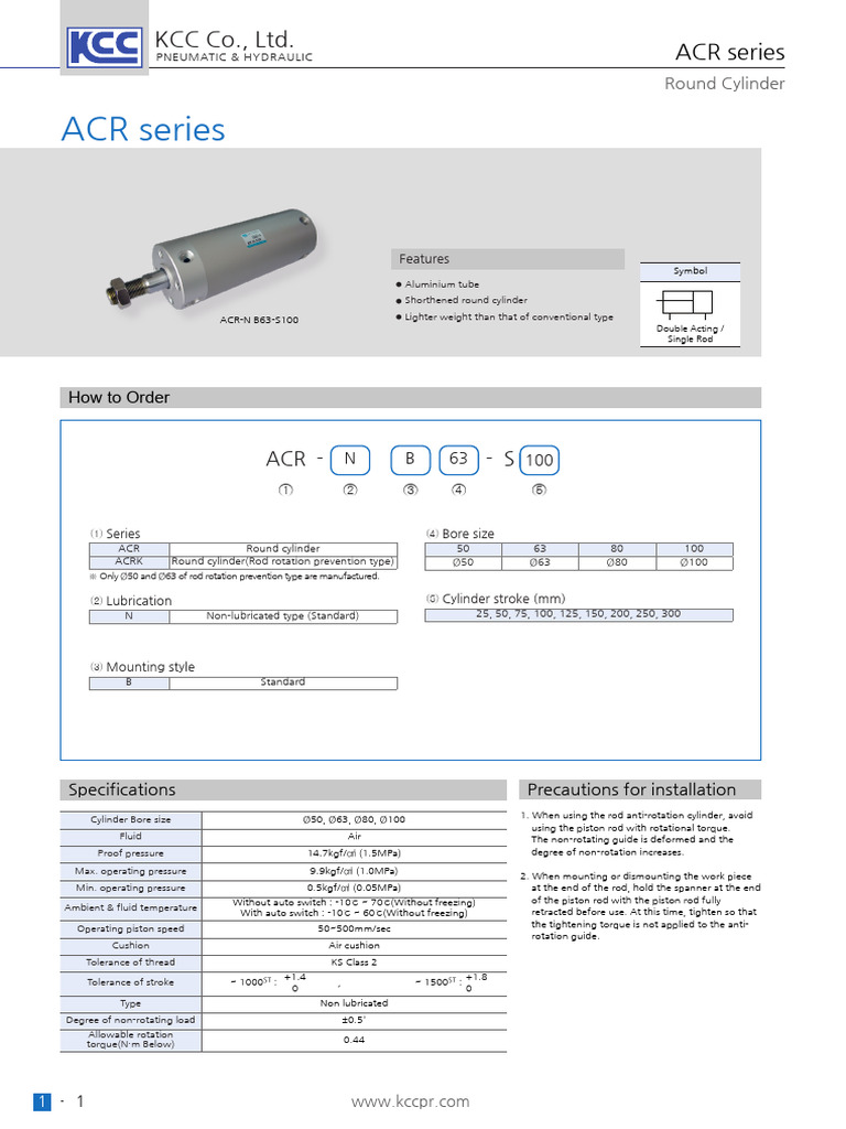 ACR Series: KCC Co., LTD | PDF | Piston | Engines