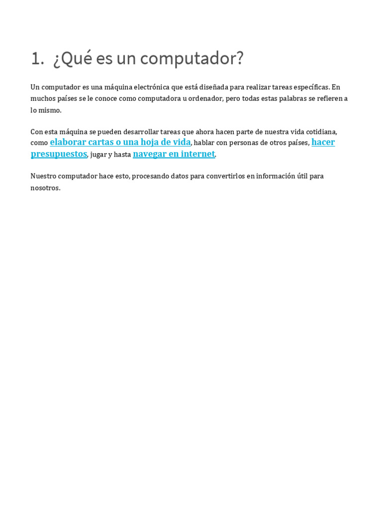 Qué es un computador | PDF