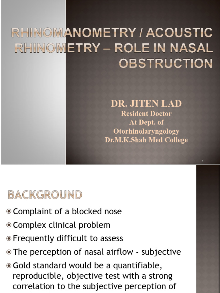 Rhinomanometry and Nasal Obstruction Analysis | PDF