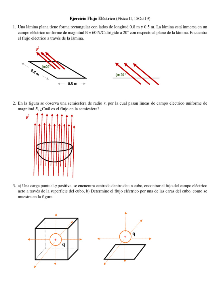 Ejercicio Flujo Eléctrico - 15oct19 | PDF