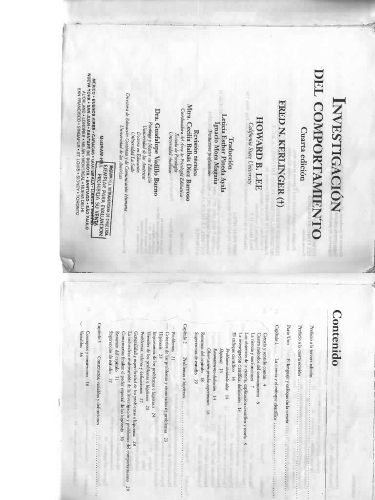 Kerlinger y Lee - Investigacion Del Comportamiento | PDF