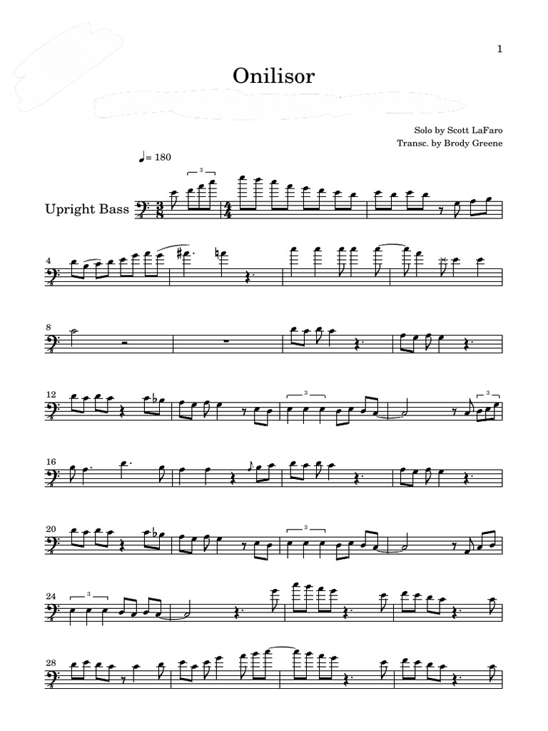 LaFaro Solo Transcription for Bass | PDF