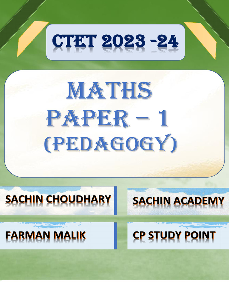 Ctet 2023-24 Math Pedagogy PDF | PDF