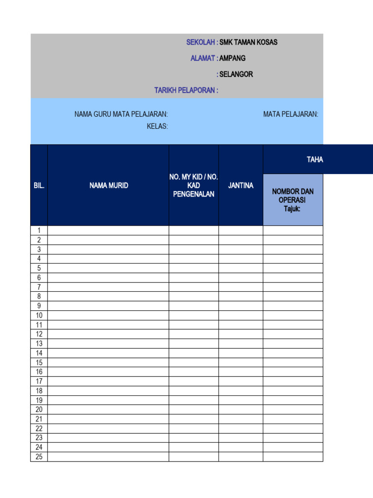 Tapak Pelaporan PBD Matematik 2023 | PDF