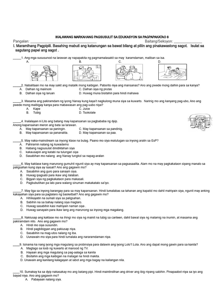 Esp8 2ND Quarter Exam (2023) | PDF